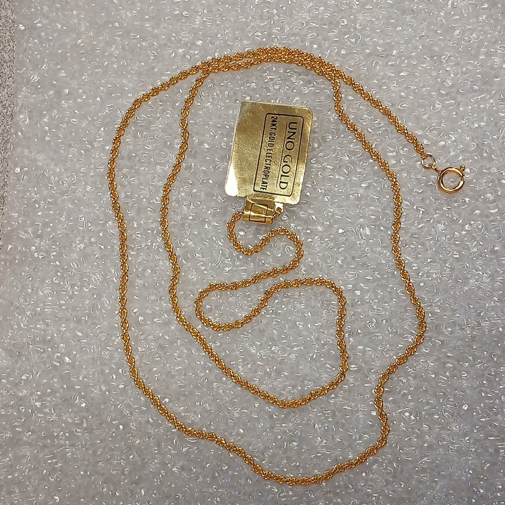 24 Kt Gold Plated "Uno Gold" Twisted Rope Chain 24 In… - Gem